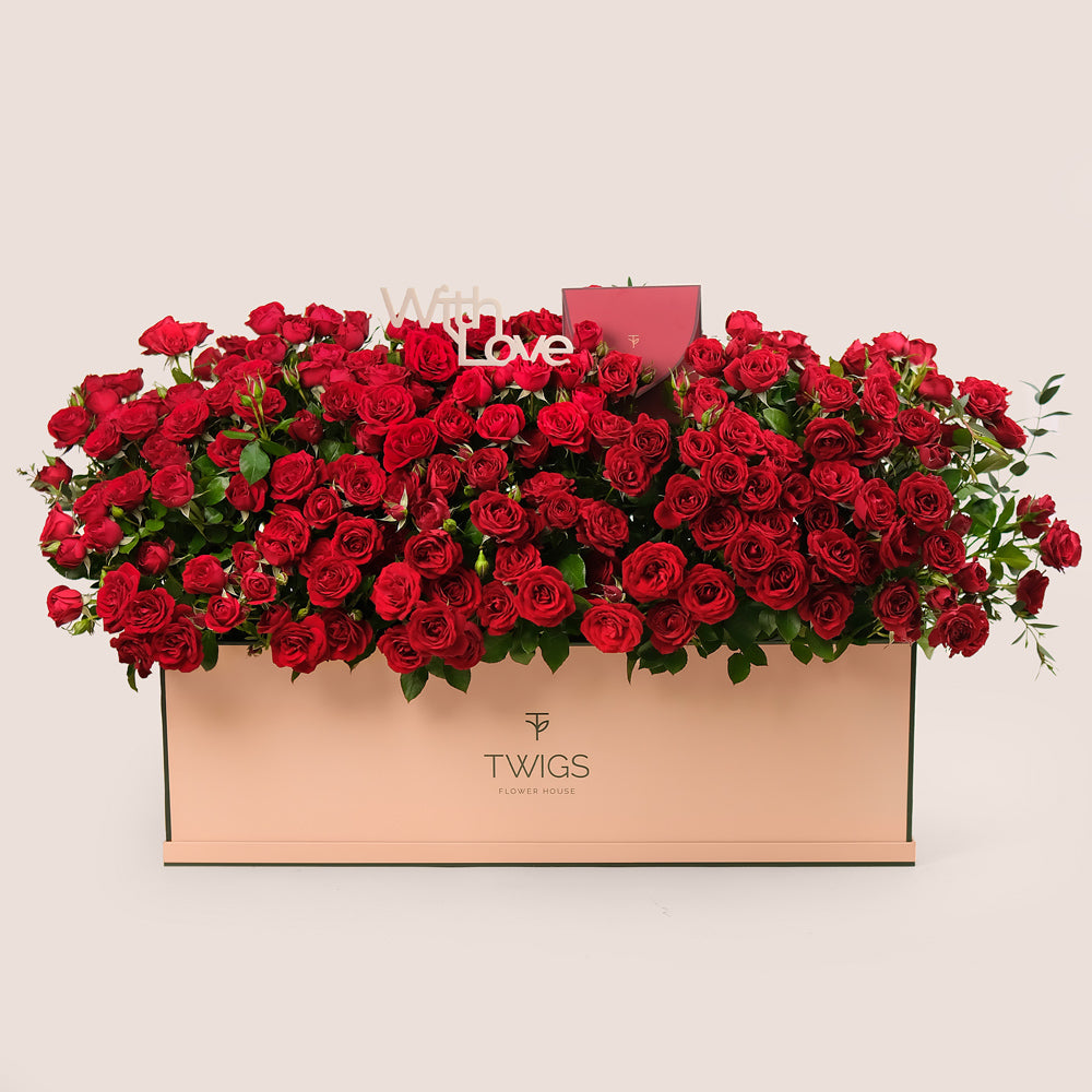 Premium Red Roses in Elegant Flower Garden Box | Luxury Gift UAE – TWIGS
