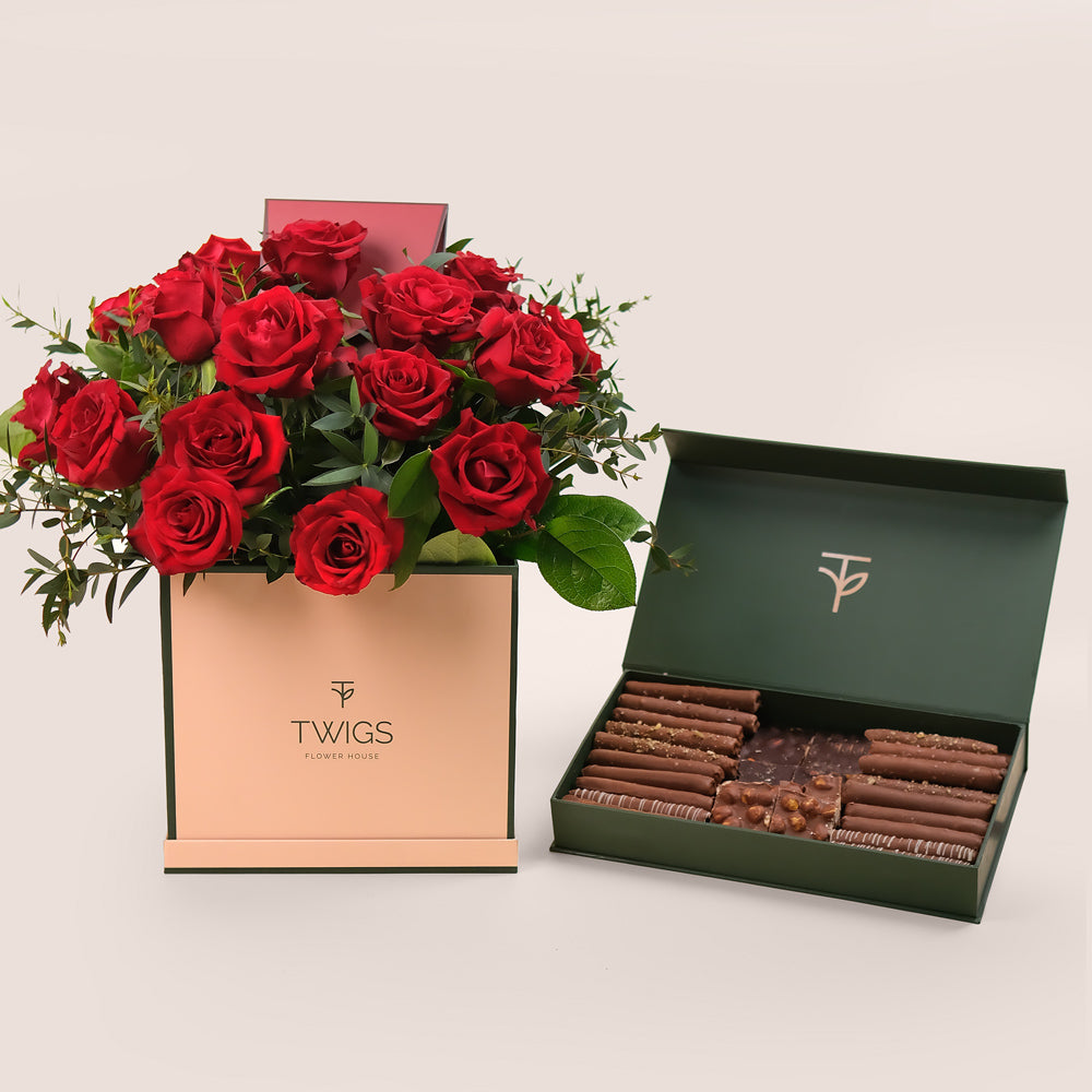 Luxury Valentine’s Bundle – Send Roses & Chocolates Online – TWIGS