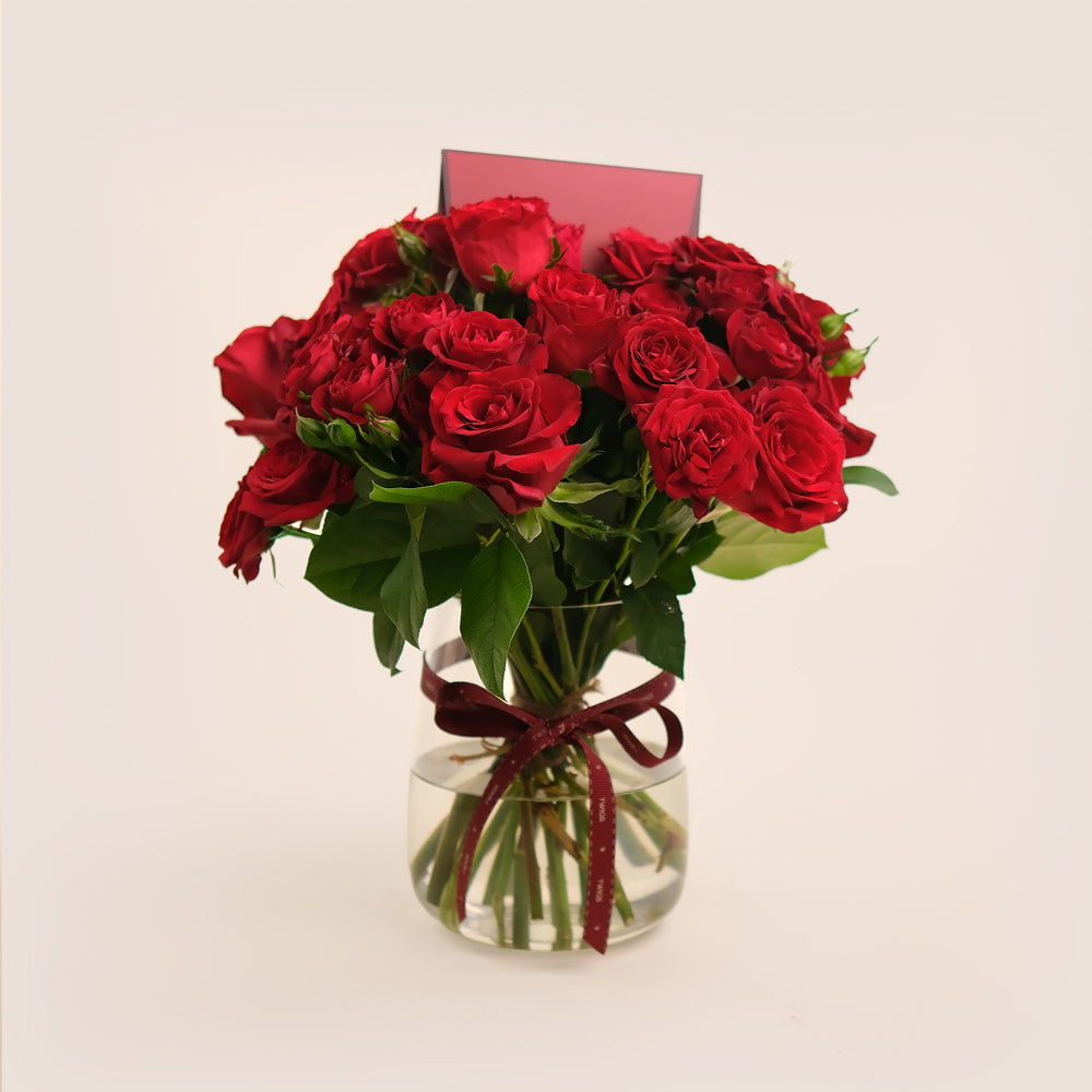 Luxury Red Roses in a Vase UAE | Valentine’s Day Flower Gift by TWIGS ...
