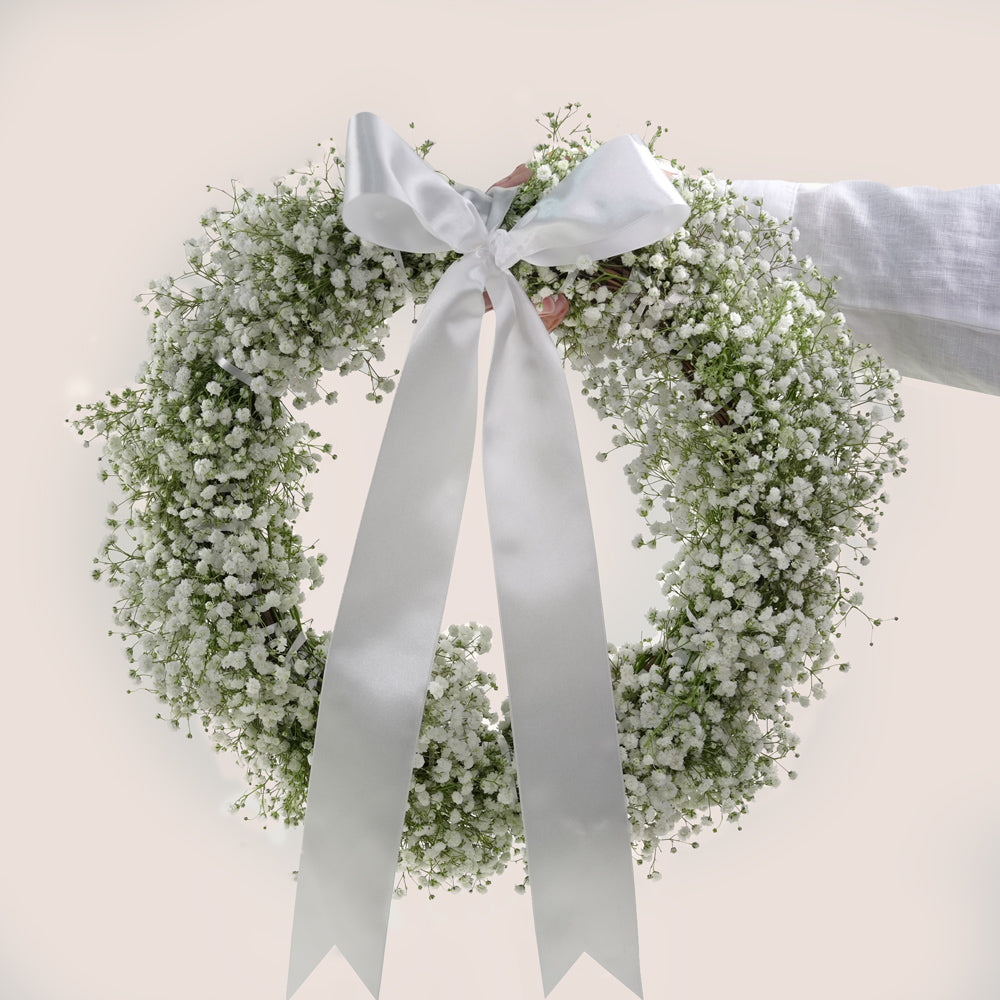 White Gypsophila New Year Wreath | Elegant New Year Décor Dubai – TWIGS