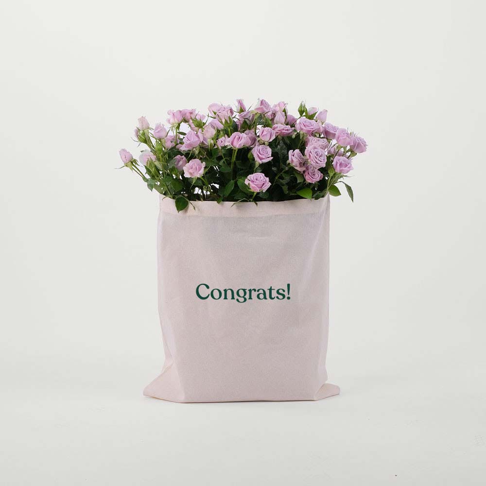 Soft Lavender Lilac Spray Roses in a Tote Bag | A Unique Flower Gift ...