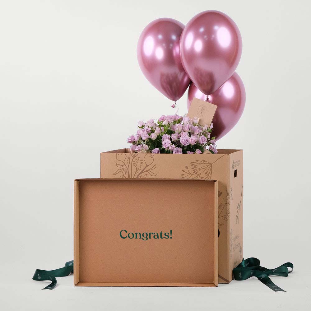 Sliver Spray Roses Flowers Surprise Box – TWIGS